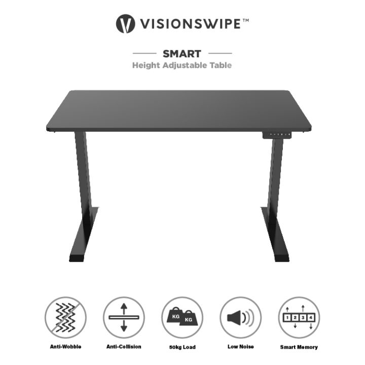[VISIONSWIPE™] Electric Smart Height Adjustable Table / Ergonomic ...