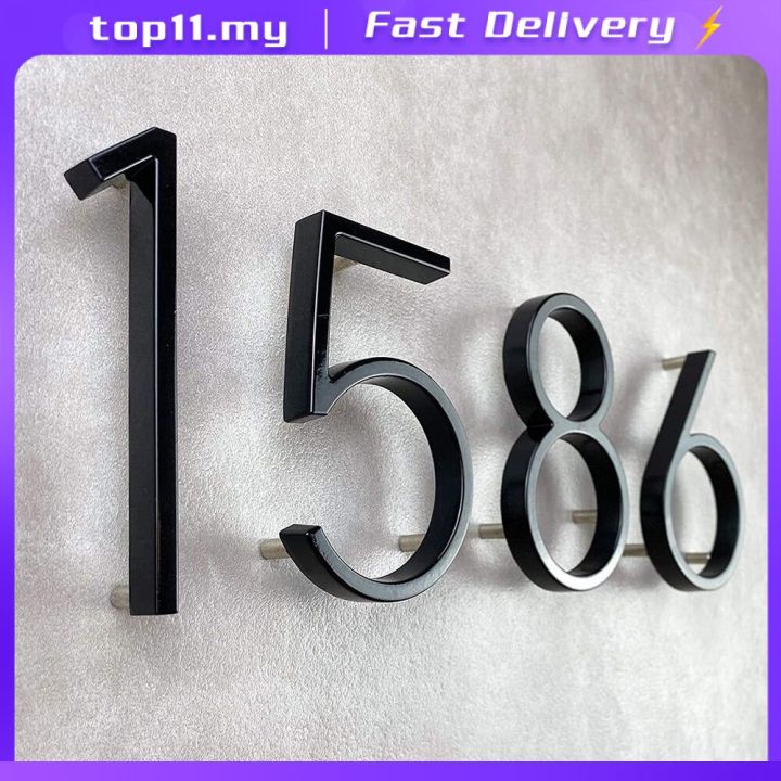 black floating house numbers doorplate letters metal address sign board ...