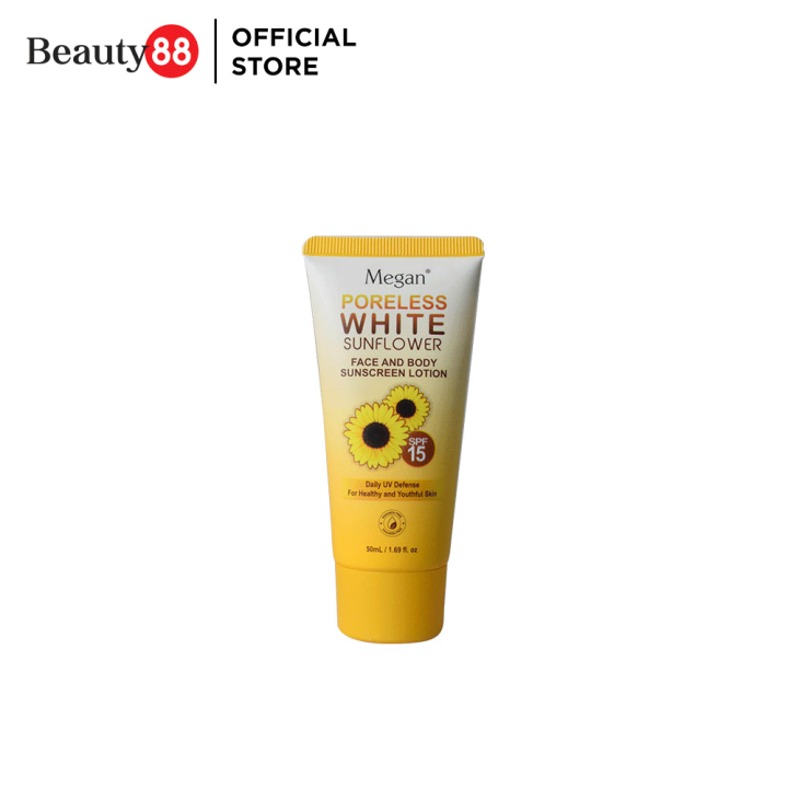 Megan Poreless White Sunflower Face & Body Sunscreen Lotion 50ml ...