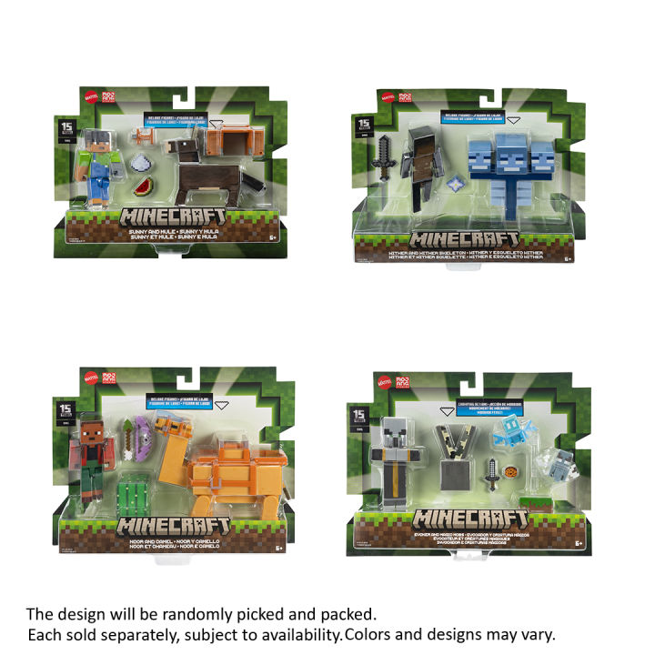 Mattel Games Minecraft 3.25" Core Figures 2-Pack Assorted Mini Figures ...