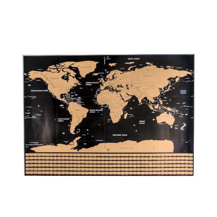 Scratch Off Map of The World Travel Map Poster Easy Scratching D F with ...