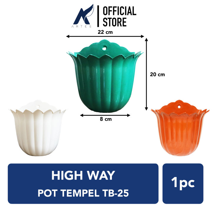 HIGHWAY-HW POT TB 25 Tempel Dinding-Tembok Tanaman Hias-Bunga-dll Putih ...