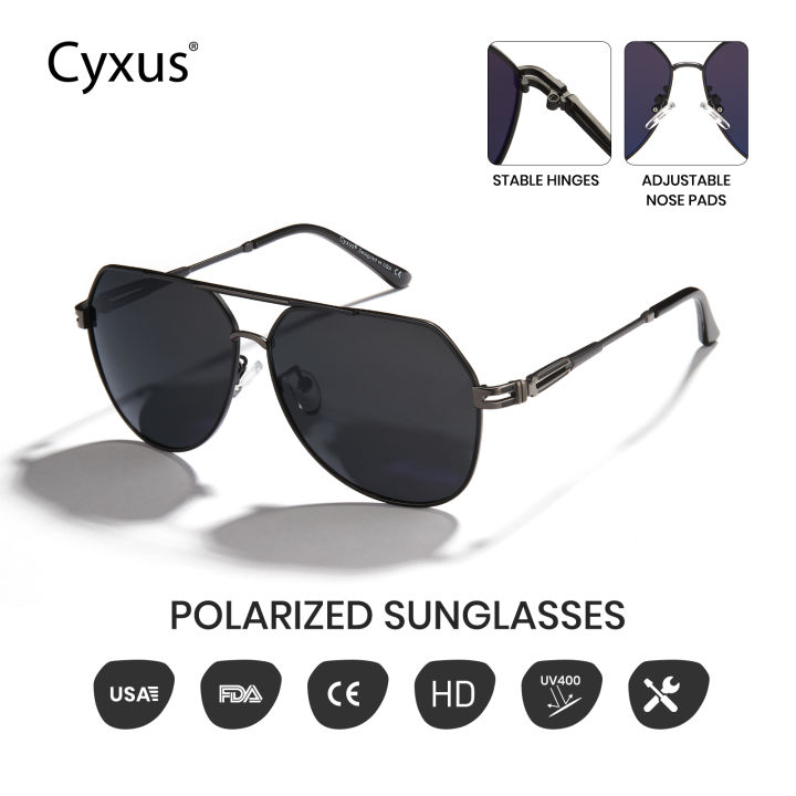 [ลดล้างสต๊อก] Cyxus Aviator แว่นกันแดดโพลาไรซ์ป้องกันแสงสะท้อน UV ...