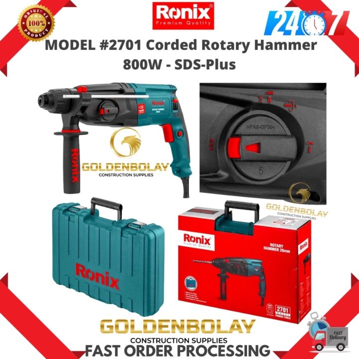 RONIX Germany Rotary Hammer-Corded Model 2701 ORIGINAL -- 800W 26 mm ...