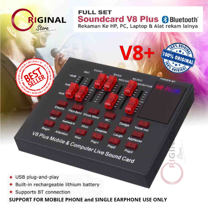 (Original) V8 Plus Bluetooth Audio USB External Soundcard Live ...