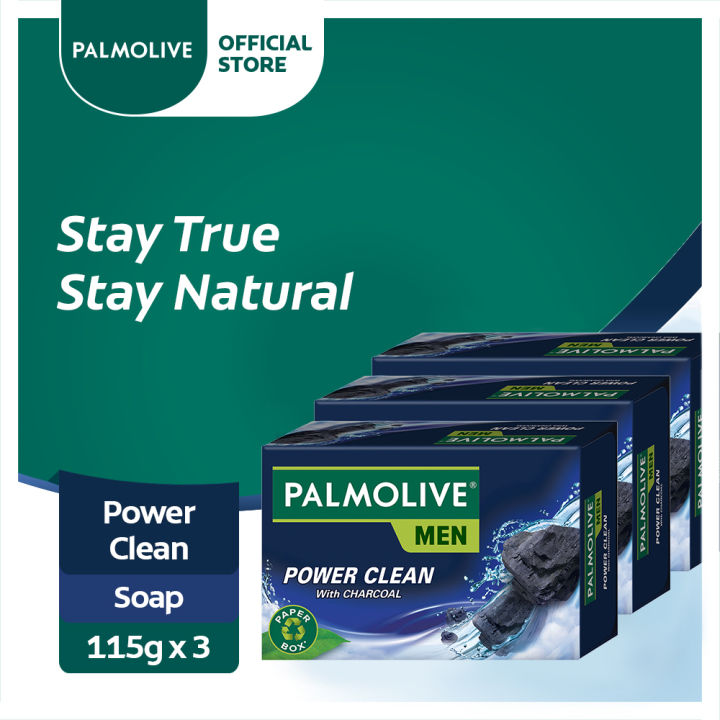 Palmolive Men Power Clean Bar Soap - with Charcoal, 115g Value Pack of ...