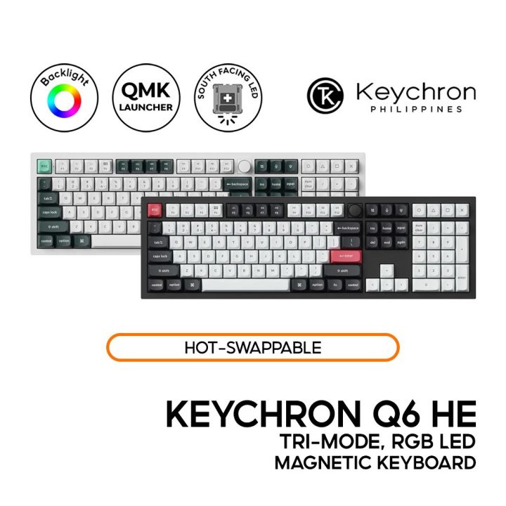 Keychron Q6 HE Magnetic Keyboard, Full layout , Tri-mode, RGB, QMK ...