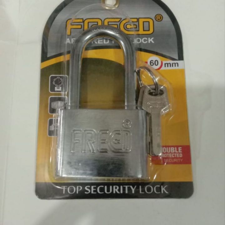 gembok freed 60 mm panjang silver top security lock armored padlock ...