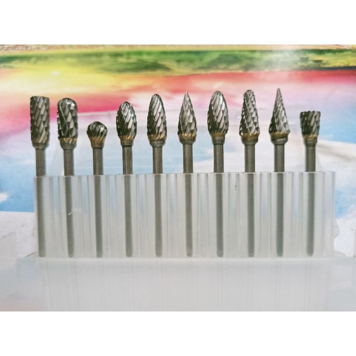10 Piece Tungsten Carbide Burr Set Metal Engraving Drilling Polishing ...
