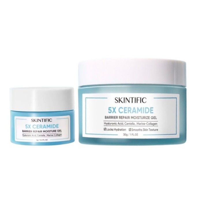 skintific 5x ceramide barrier moisture gel 6 gr dan 30gr / serum wajah ...