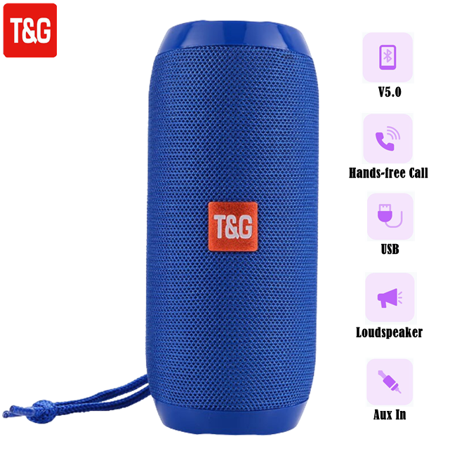 T&G TG-117 Super Bass Splashproof Wireless Bluetooth Loud Bass Speaker Multi Function with Strap ...