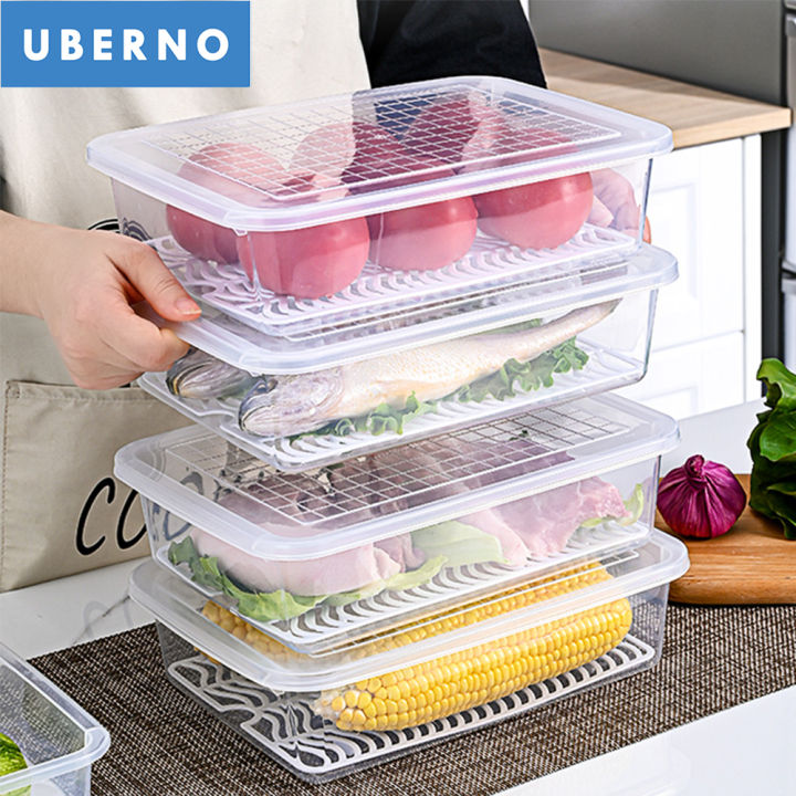 UBERNO Kitchen Refrigerator Fruit Fish Food Keeper Freezer Storage Box ...