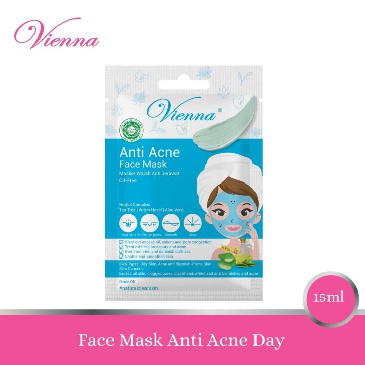 VIENNA FACE MASK ANTI ACNE DAY - 15ML SACHET | Lazada Indonesia