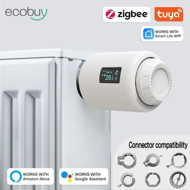 Tuya ZigBee 3.0 TRV Thermostat Radiator Actuator Valve Smart Programmable Temperature Controller ...