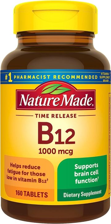 Nature Made Vitamin B12 1000 mcg. Timed Release Tablets Value Size (160 ...