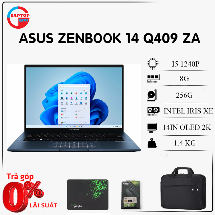 [Mới 100 ] Laptop Asus Zenbook 14 Q409 ZA (Core i5-1240P 8GB 256GB 14.0 ...