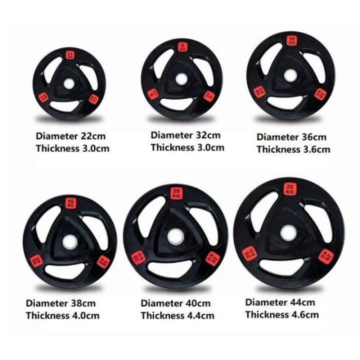 Ready stock!Rubber Coated Olympic Weight Plates 50mm Tri Holes Weight ...