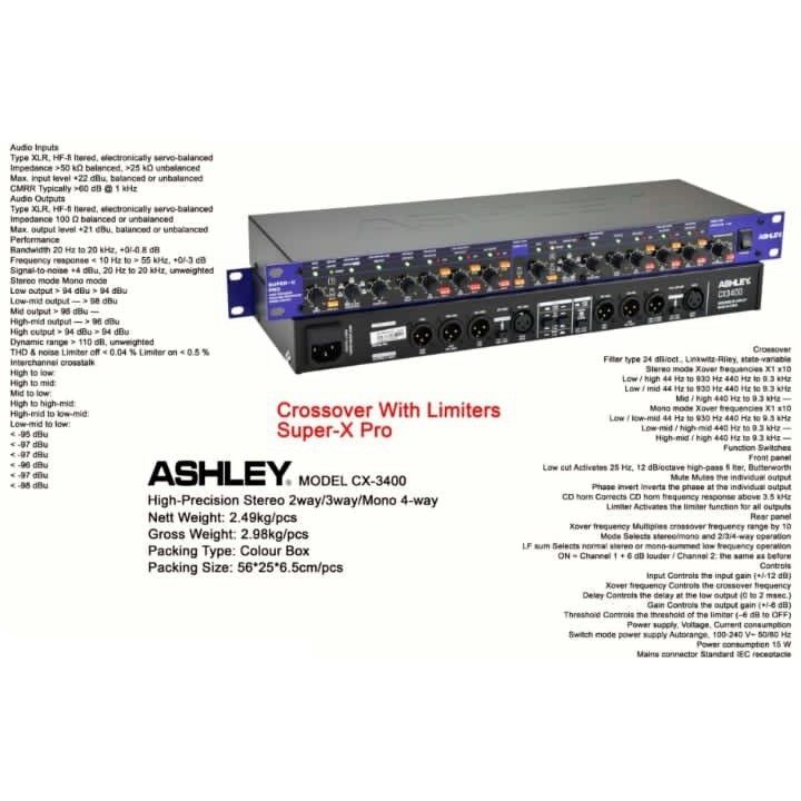 Crossover Aktif ASHLEY CX 3400 crosover CX3400 SUPER Xpro Limiter ...