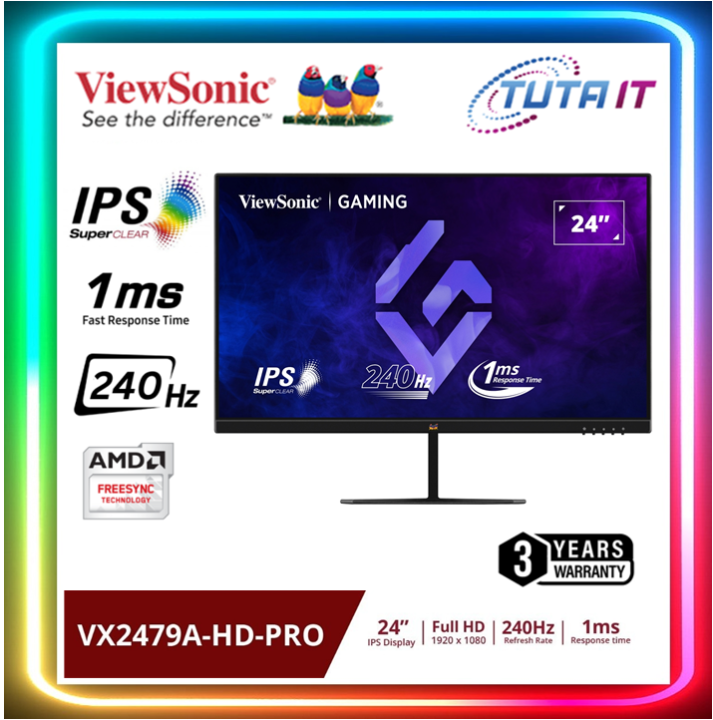 VIEWSONIC VX2479A-HD-PRO 24" IPS FHD 1ms 240Hz Gaming Monitor (HDMI ...