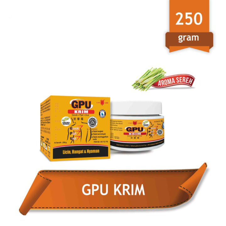 GPU KRIM 250gr - 250 gram - Krim Gpu Caplang - Krim Pereda Nyeri Otot ...