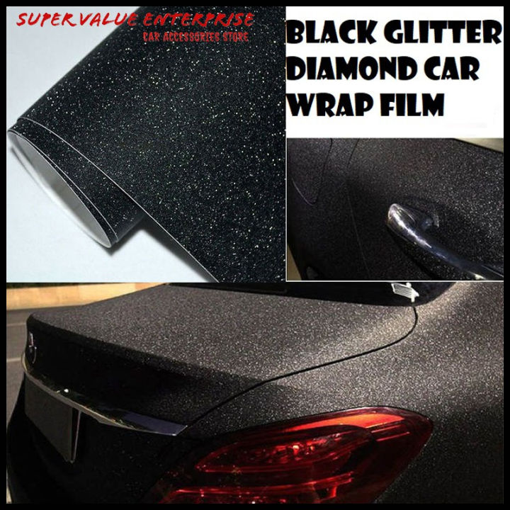 Car Styling black Glitter Diamond Shiny Vinyl Films Wrap Car Sticker ...