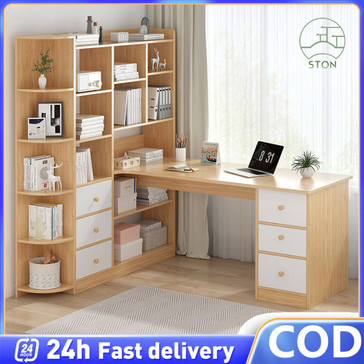 Modern Computer Table with Bookshelf Meja Komputer Office Home Study ... Modern Computer Table with Bookshelf Meja Komputer Office Home Study ...