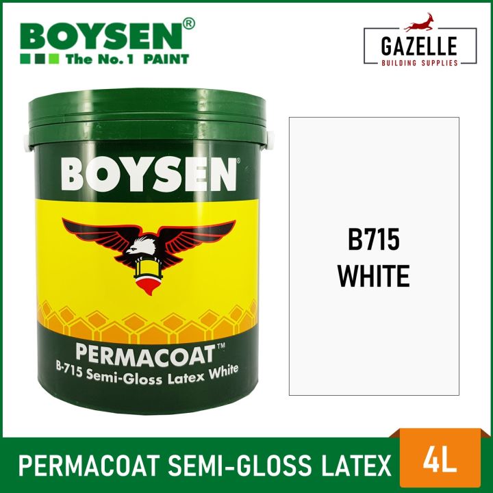 Boysen Permacoat Semi-Gloss Latex White Acrylic Latex Paint - 4L ...