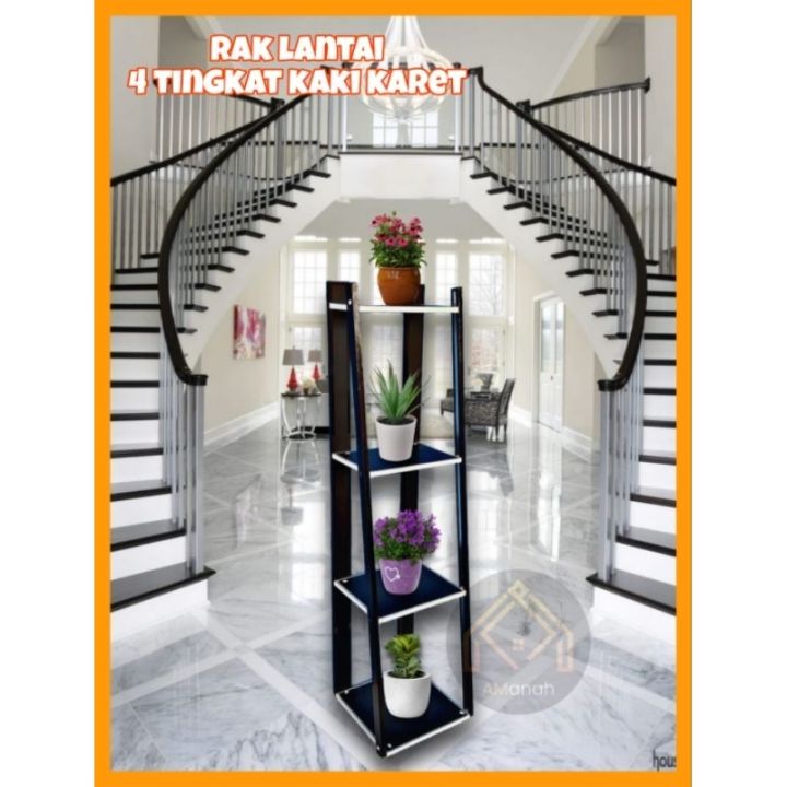 [COD] RAK LANTAI KAKI KARET RAK PAJANG MINIMALIS TATAKAN KOTAK 4 ...
