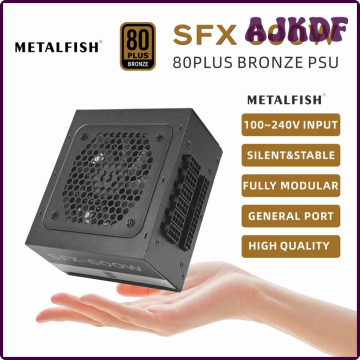 AKJGE METALFISH SFX 80Plus Bronze 500/600W PSU Black Power Supply Full ...