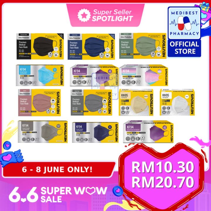 Neutrovis 4 PLY/3 PLY Ear Loop Premium Medical Face Mask 50'S Extra ...