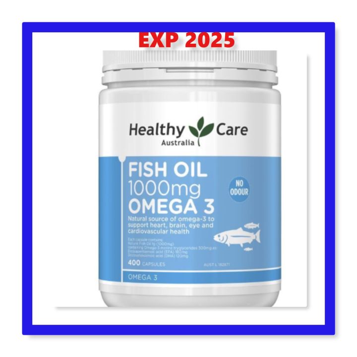Healthy Care Fish Oil 1000 mg Minyak Ikan Omega 3 AUSTRALIA Isi 400 ...