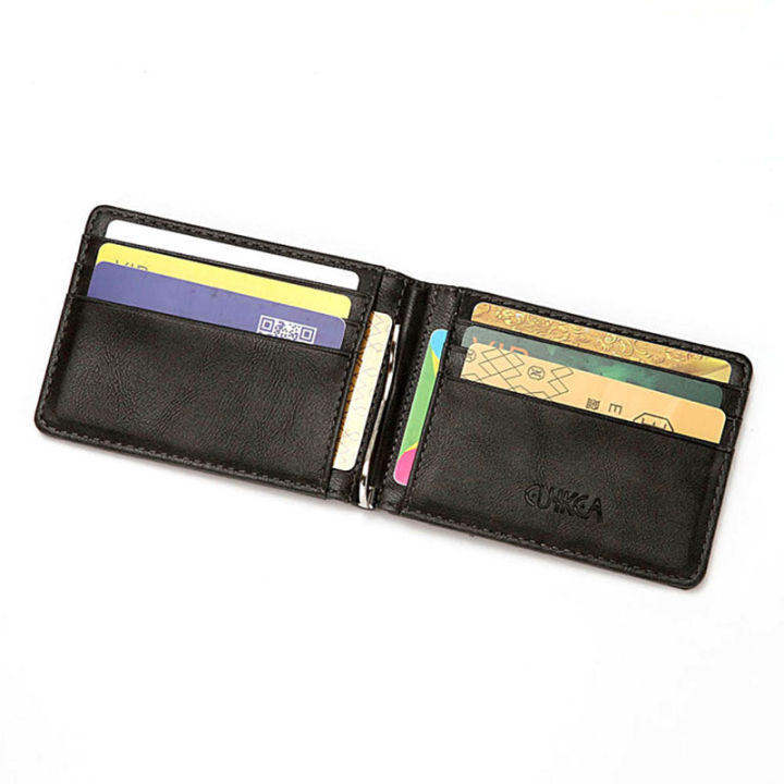 RFID Men's Leather Slim Bifold Money Clip Wallet Front Pocket Credit ...