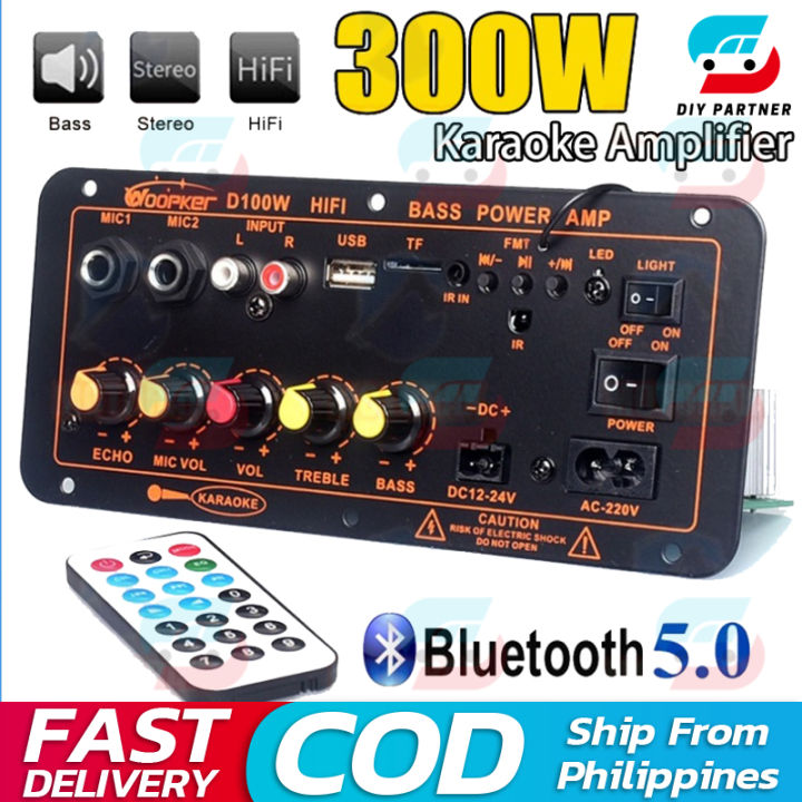220v 12v 24v Digital Bluetooth 5.0 Karaoke Amplifier Board HiFi Stereo ...