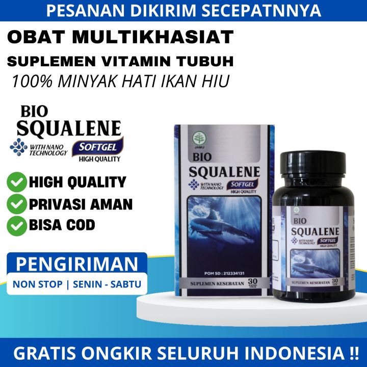 BIO SQUALENE 100% MINYAK HATI IKAN HIU SUPLEMEN VITAMIN UNTUK TUBUH ...