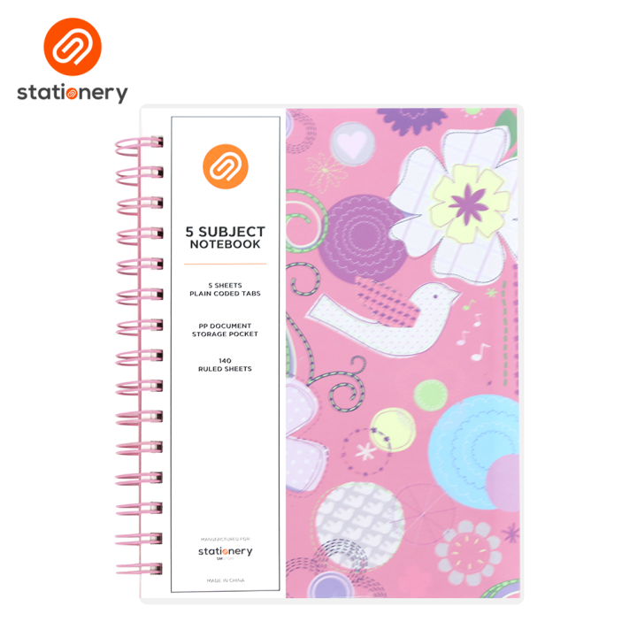 5 Subject Notebook with Pouch - Floral | Lazada PH