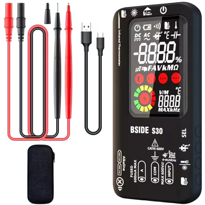 Digital Multimeter Infrared Temperature 15V Diode LED Rechargeable ...