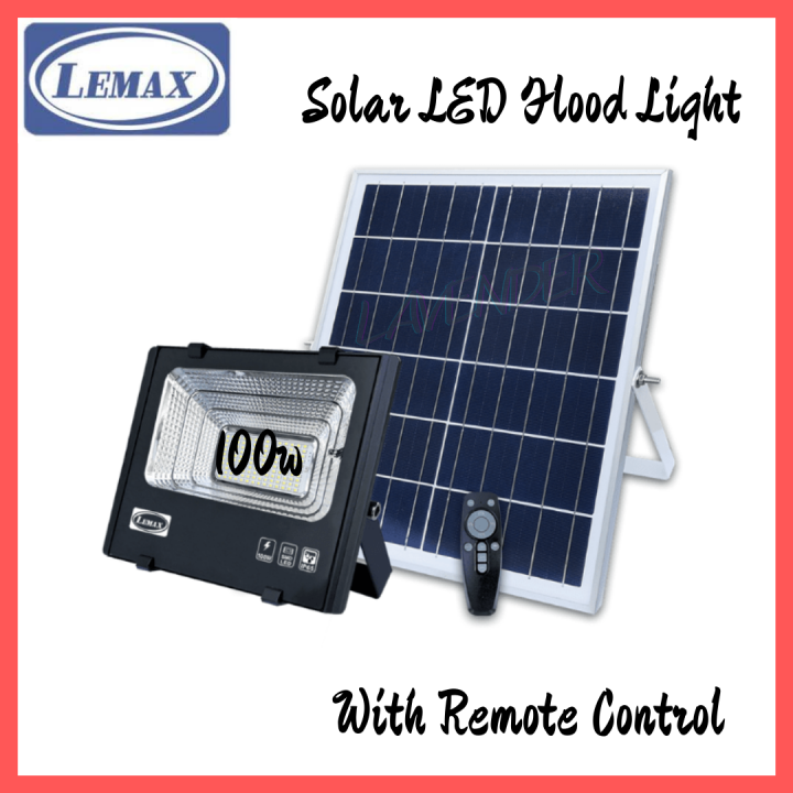 LEMAX S0L-100 Solar LED Flood Light with Remote Control 100W | Lazada