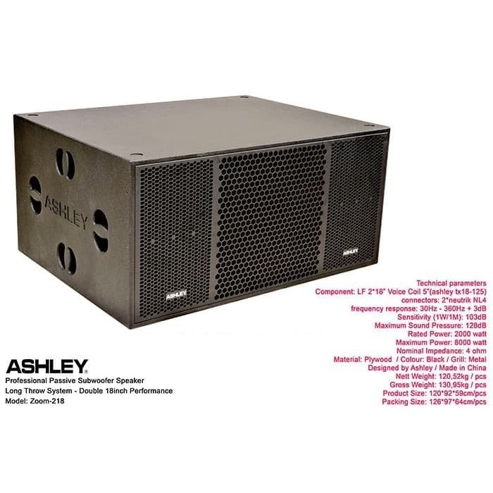 Subwoofer Pasif 2 x 18 inch Ashley ZOOM218 Original | Lazada Indonesia