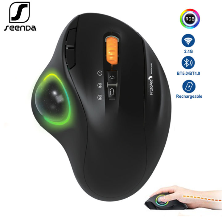 SeenDa Trackball Wireless Mouse Ergonomic Design mouse with 2.4G ...