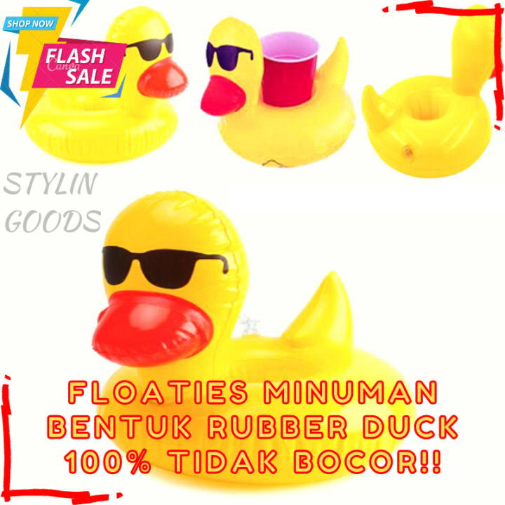 FLOATIES KECIL UNTUK MINUMAN BOTOL / KALENG BENTUK BEBEK RUBBER DUCK ...