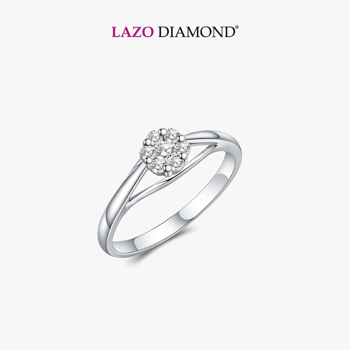 LAZO DIAMOND The Moment Illusion Set Diamond Ring in 9k White Gold | Lazada