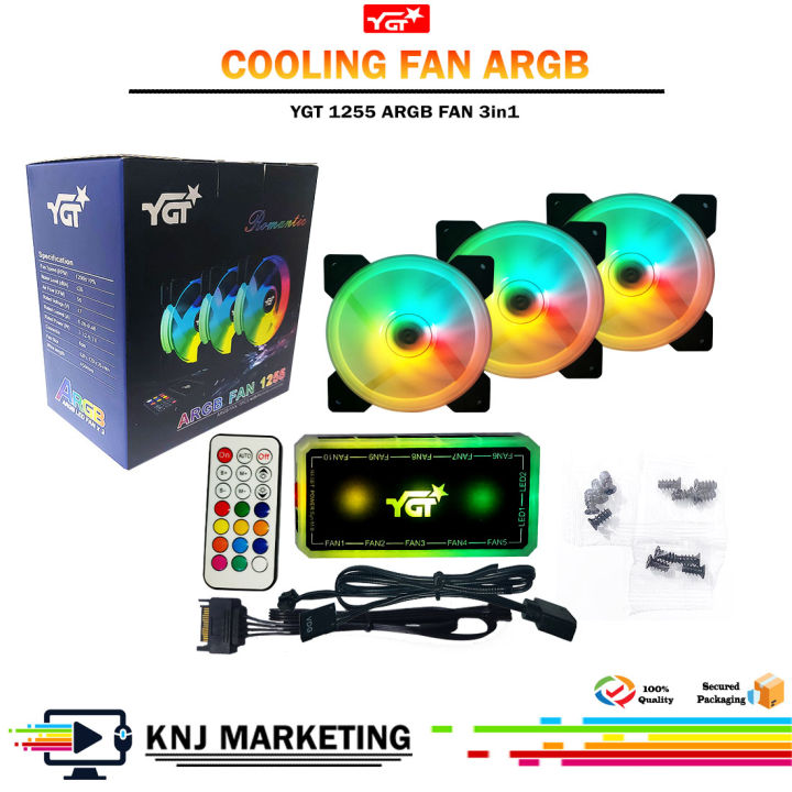 YGT 1255 ARGB LED FAN x3Fan with Remote Controller (MoBo Sync) | Lazada PH