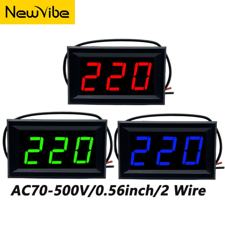 【NewVibe】AC 70-500V 0.56 inch LED Digital Voltmeter Voltage Meter Volt ...