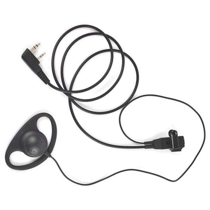 1 Piece Single Wire Earpiece Headset Kit MIC PTT Mic D Shaped 2 Pin ...