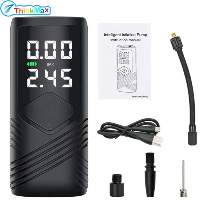 Mini Tire Inflator Portable Air Compressor 150PSI Cordless Electric ...