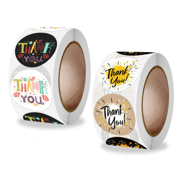 Stiker Thank You Dekoratif Label Sticker Bundar Colorfull diameter 2,5 ...