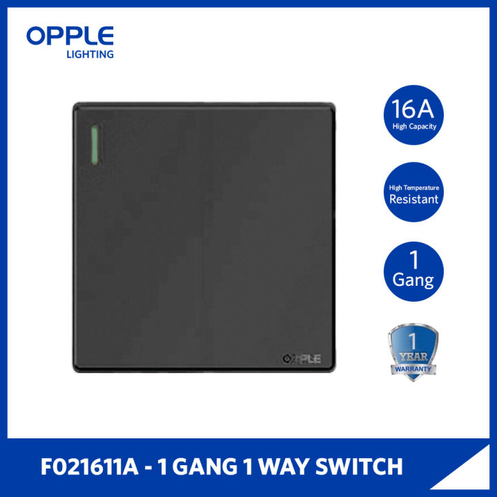 OPPLE Safety Wall Switch 1 Way 1 2 3 4 Gang Push On/Off Fireproof Dark ...