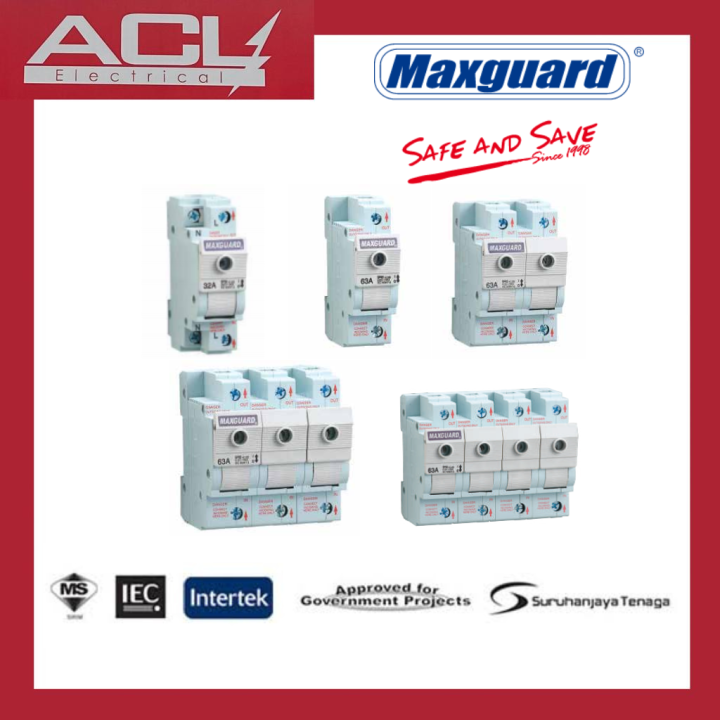 MAXGUARD Switch fuses 32A/63A 1/3 POLE + N | Lazada
