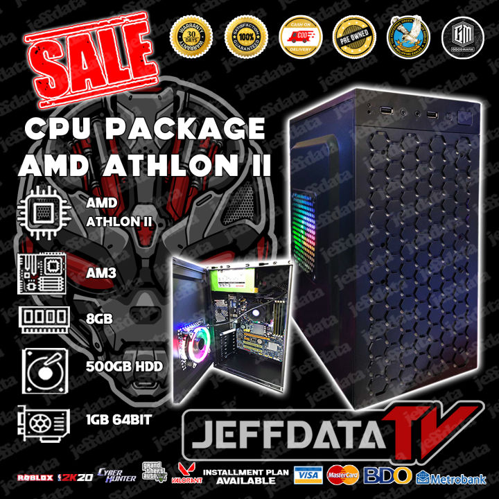 Desktop Gaming MMA CPU athlon II 2.8-3.0ghz 8gb ram 500gb hdd 1gb 64bit ...