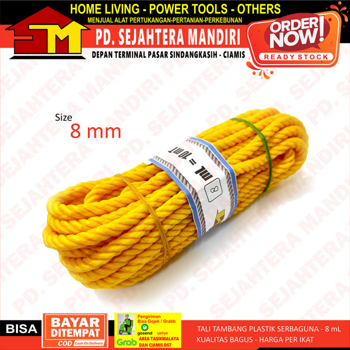 Tali Tambang Tali Tambang Plastik ukuran 8 mL - panjang 10 Meter ...